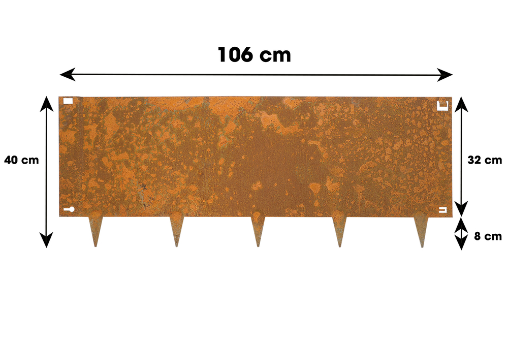 Stalen Borderrand Flexibel Corten 24x106 cm | Stenekes Steenhandel